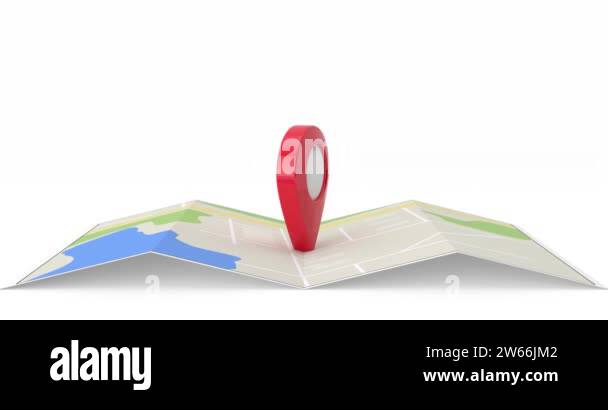 Map with pin red direction pointer on folded city map Stock Videos & Footage - HD and 4K Video ...