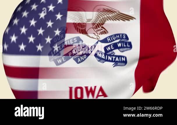 Iowa State USA Crumpled Fabric Flag Intro. USA Flag. State of Iowa ...