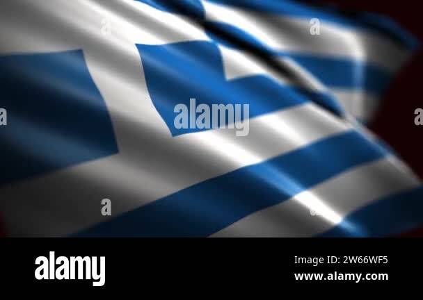 Greece flag Closeup 1080p Full HD 1920X1080 footage video waving in ...