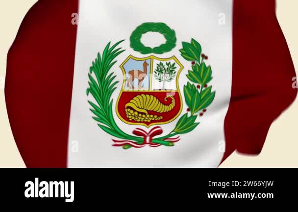 Peru Crumpled Fabric Flag Intro. Peru Flag. Peru Banner. South America ...