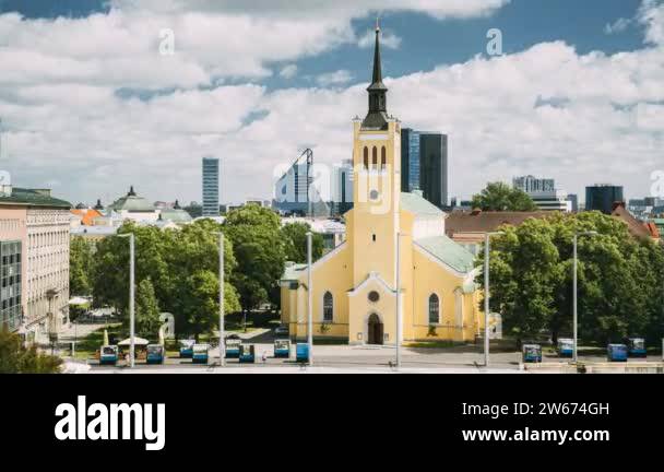 Tallinn, Estonia. Church Of St. John Jaani Kirik At Sunny Summer Day ...