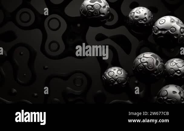 3D animation Futuristic Organic Designed Silver Metallic Surface ...