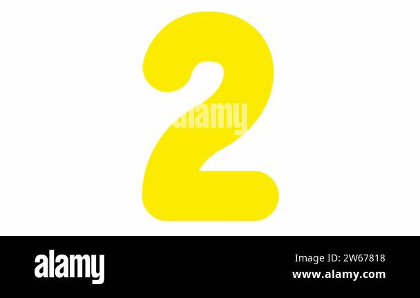 Funny children yellow numbers. Count from 1 to 10. The numbers appear ...