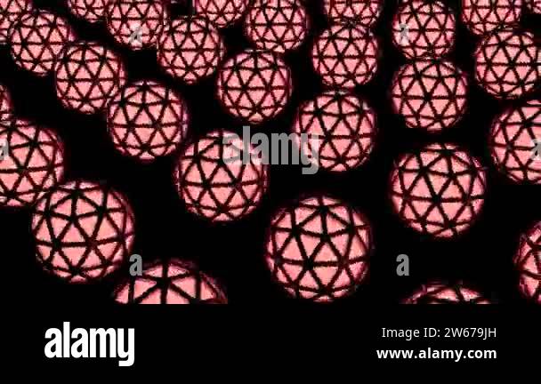 Chinese lanterns spinning fast in many rows on a black background ...