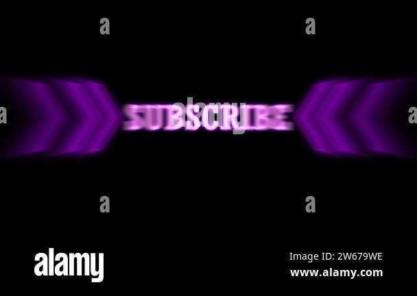 Neon sign. New design subscribe button. Purple neon light. Effect ...
