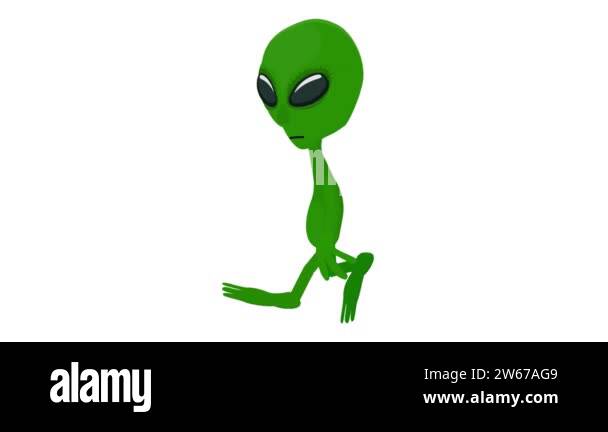 Alien. Green alien man, animated cartoon Stock Video Footage - Alamy
