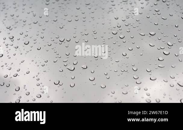 8K 7680X4320.Water drops of rain on wet window glass surface ...