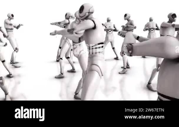 Humanoid robot dance Group of cute robots dancing smart robot dance show Stock Video Footage - Alamy