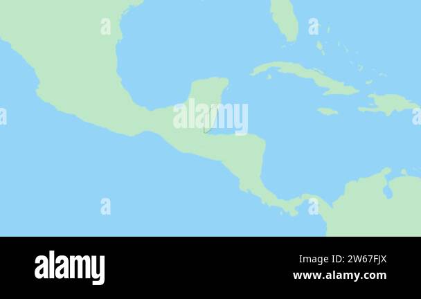 Map of Belize with pin of country capital. Belize Map with neighboring ...