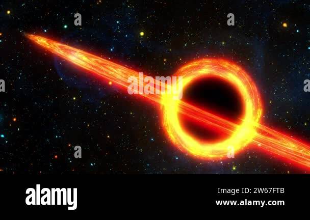 Black hole rotation in deep space background animation 3D rendering. 4K ...