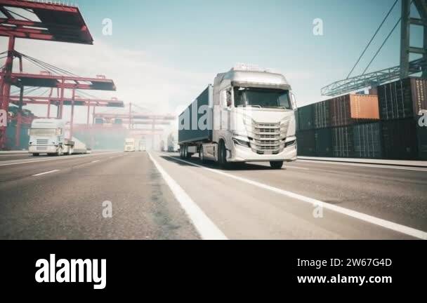 Truck in container terminal Stock Videos & Footage - HD and 4K Video ...