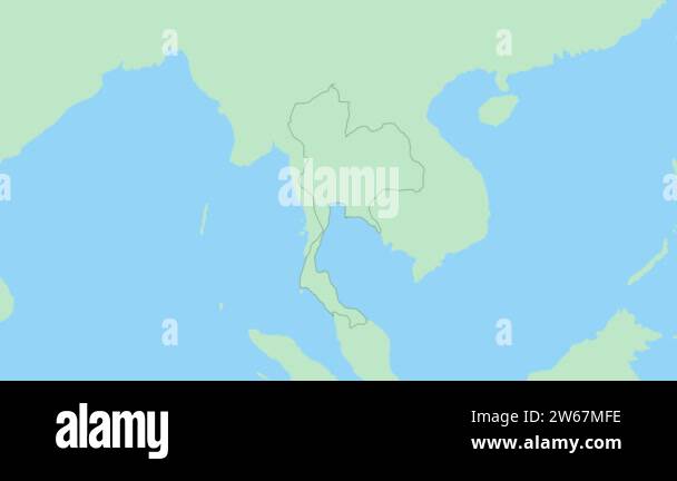 Map of Thailand with pin of country capital. Thailand Map with ...