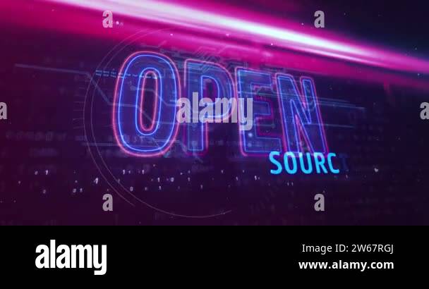 Open source code. Business, shopping, free software and freedom concept ...