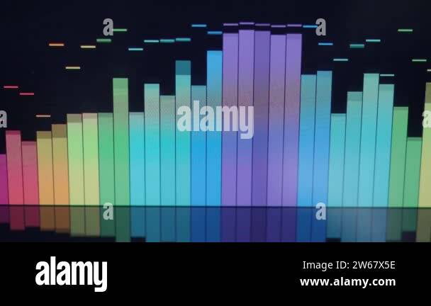 Music Equalizer bar. Audio waveform equalizer on black background loop ...