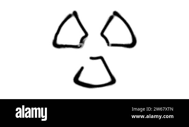 Radiation and nuclear energy warning symbol spray painted isolated ...
