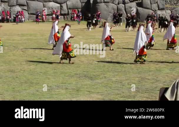 Women In Traditional Inca Costumes Inti Raymi Stock Video Footage - Alamy