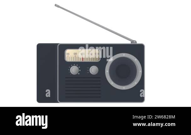 Radio. Retro radio with antenna, animated cartoon Stock Video Footage ...
