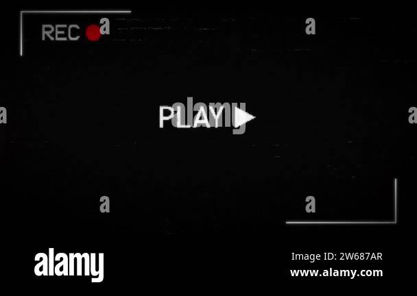 Videocassette recorder VCR Play Animation. VHS defects, artifacts and ...