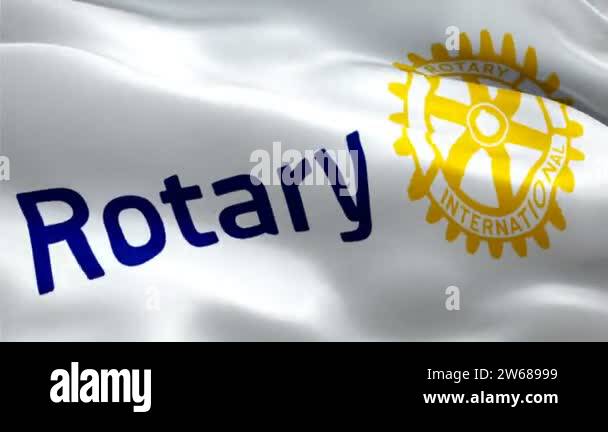 Rotary International logo. Realistic Rotary Club Flag background ...
