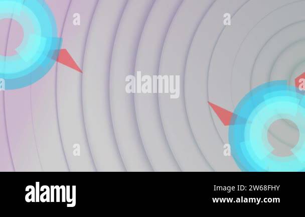 Animation of blue spinning scope scanning over white background ...