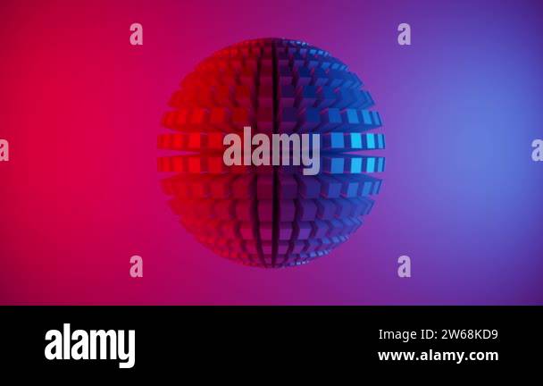 Seamless 3d video animation of rotating sphere with detached parts ...