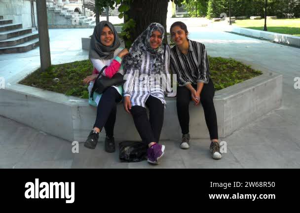 Turkish girls laugh and rejoice. Istanbul. Turkey. Video in 4K, UHD ...