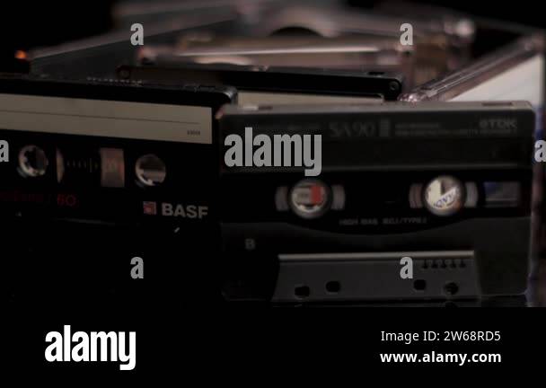 Audio Cassette Recording Tapes From 1980s, Different Brands, Close Up ...