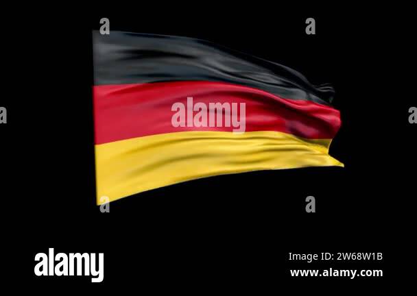 Realistic Germany flag is waving 3D animation. National flag of Germany ...