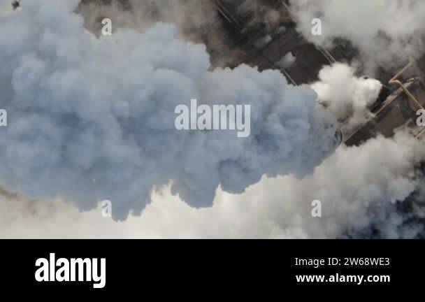 Factory pipe polluting air time lapse, environmental problems ...