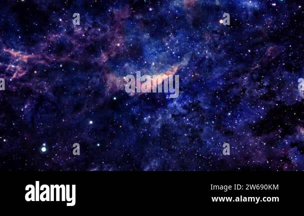 Seamless loop galaxy exploration travel through outer space towards ...