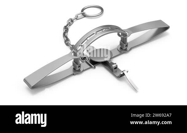 Bear trap animation from different angles - 3D animation Stock Video ...