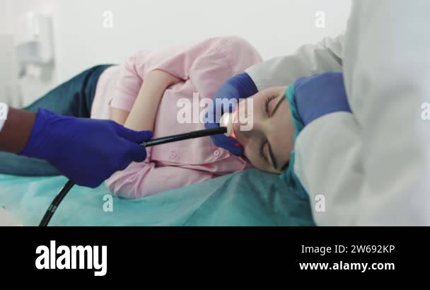Endoscopic Examination Of The Pharynx And Larynx. Otolaryngologists ...