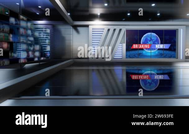 News TV Studio Set - Virtual Green Screen Background Loopmotion footage, A green screen static ...