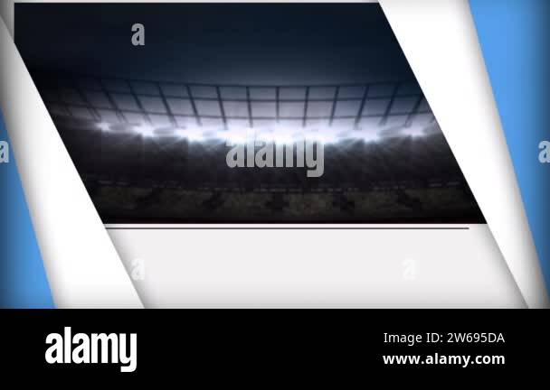 Animation of sports stadium at night surrounded with blue lines. sports ...