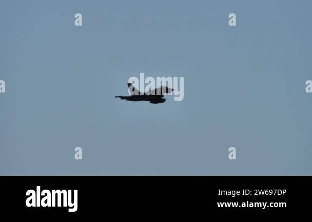 EFA jet plane fly fast and turn high in the sky Stock Video Footage - Alamy