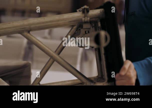 creating a structure for the stage. Metal structures that are installed ...