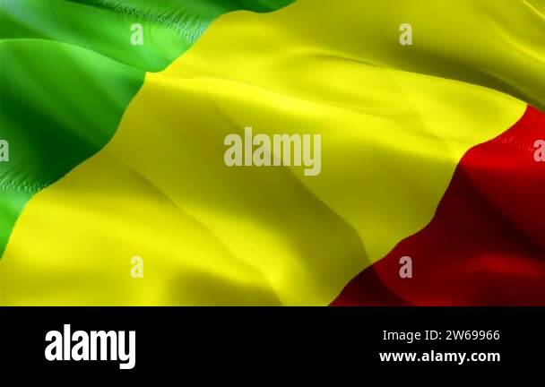 Congo flag Motion Loop video waving in wind. Realistic DR Congo Flag ...