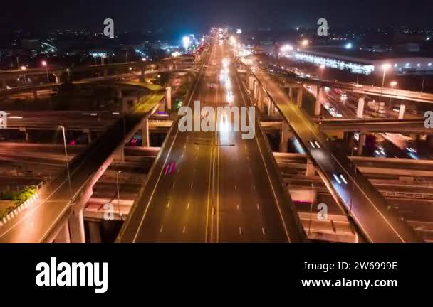 Hyperlapse time-lapse of car traffic transport on multiple lanes ...