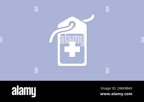White Cross hospital medical tag icon isolated on purple background ...