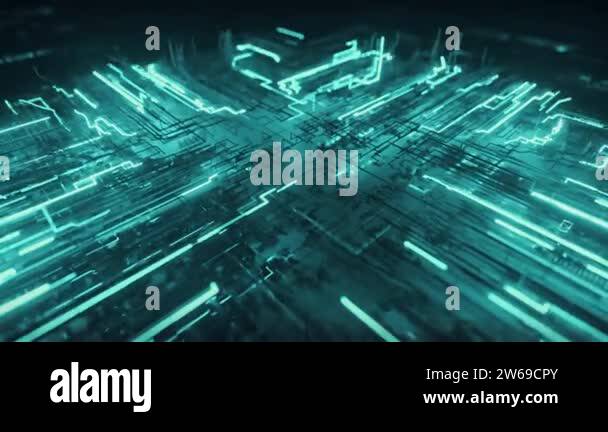 Abstract technological background from a fiber optic glowing beam ...