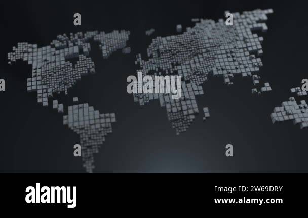 loop animation. pixelated world map with ripple effect Stock Video ...