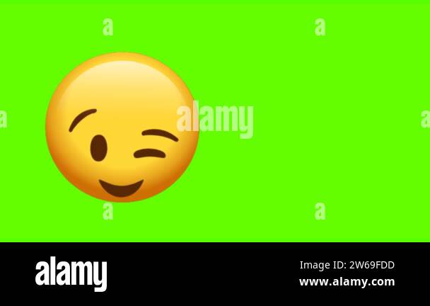 Cartoon Emoji Face Reaction Animation on Green Screen Matte Background ...