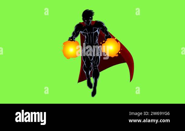 SuperHero Comics Character Flying. 4K Animation Video Motion Graphics ...