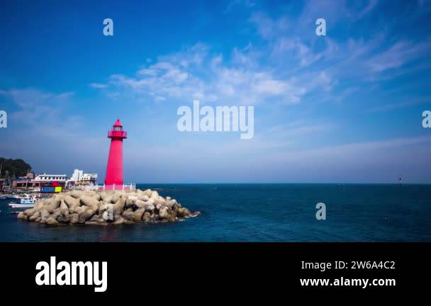 Busan, South Korea - March 23, 2016 : Beautiful lighthouses with the ...