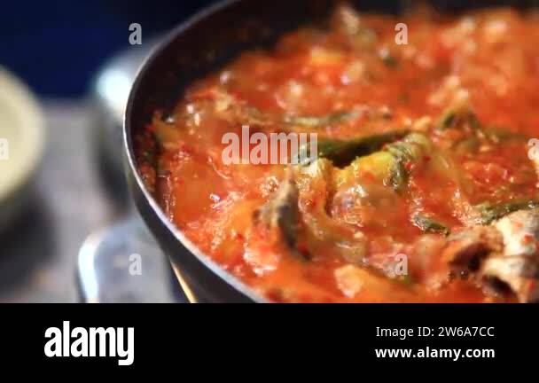 Spicy Anchovy Soup is traditional Korean food. Gijang, Busan, Korea is ...