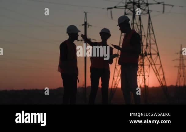 successful engineers, man and woman are discussing project to build ...