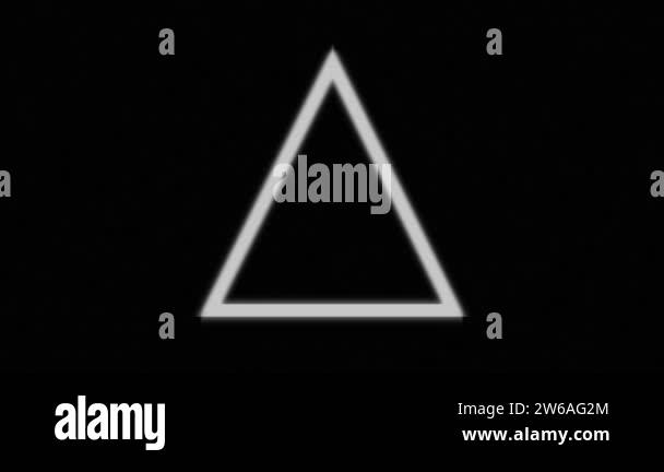 White triangle icon banner error computer glitch noise effect hacking ...
