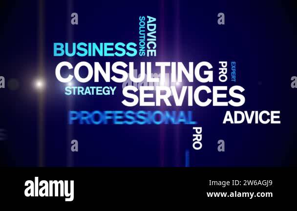 Consulting Services animated word cloud,animation typography seamless loop Stock Video Footage ...