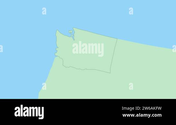 Map of Washington with pin of country capital. Washington Map with ...