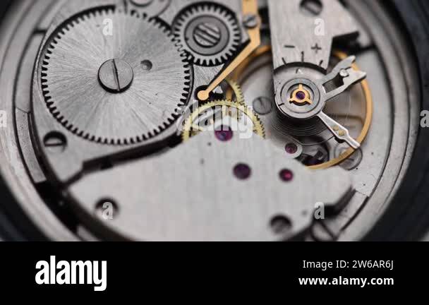 Internal working mechanism of the wristwatch with a rapidly rotating ...